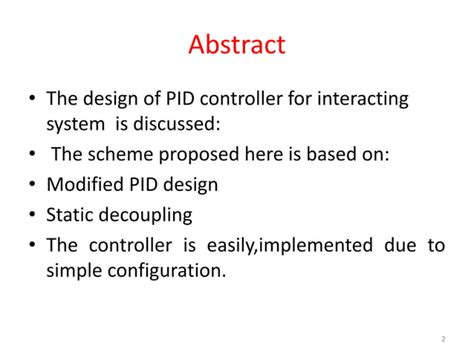 Design Of Decoupled Pid Controllers For Mimo System Copy Ppt
