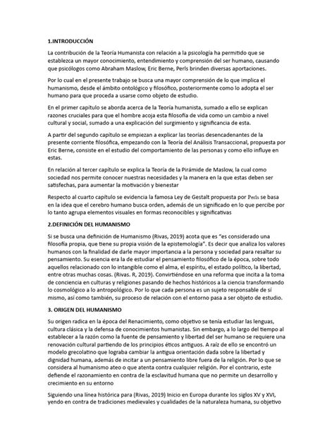 Teoría Humanista Descargar Gratis Pdf Sicología Psicologia Humanista