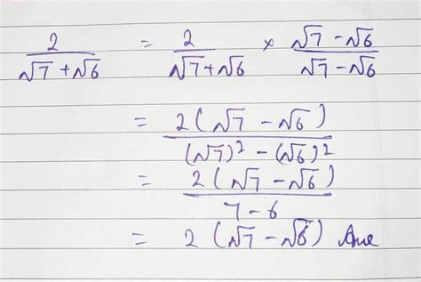 Rationalize The Denominator 2 By Root 7 Root 6