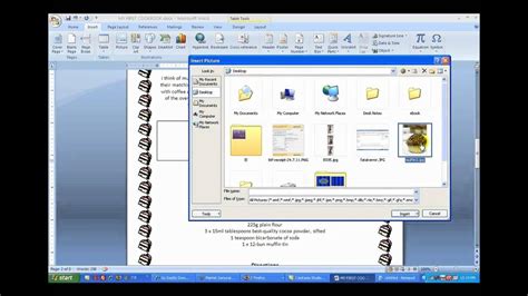 create a cookbook with microsoft word 2007 youtube