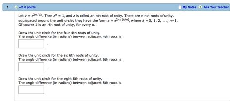 Solved Points My Notes Ask Your Teacher Let Z Chegg