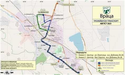 Карты созданные с использованием Openstreetmap Враца — Схеми — Фото — Городской электротранспорт