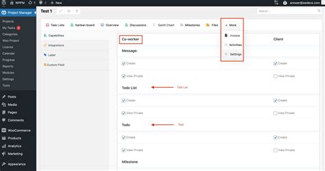 How To Configure Permission Settings In Wp Project Manager Wedevs