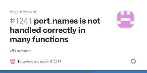 Portnames Is Not Handled Correctly In Many Functions · Issue 1241