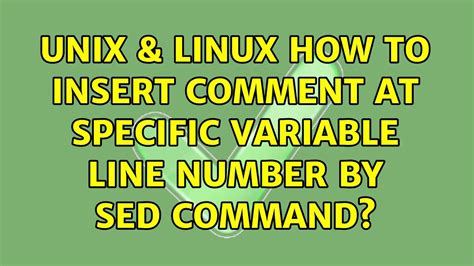 Unix And Linux How To Insert Comment At Specific Variable Line Number By