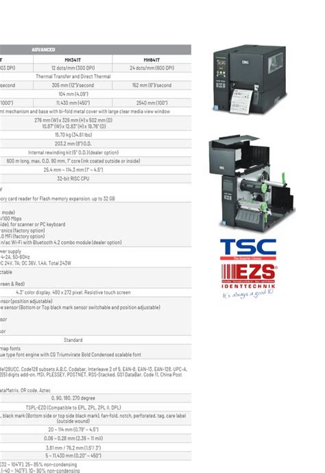 Tsc Mh 340 T Barcpde Label Printer Max Print Width 4 Inches