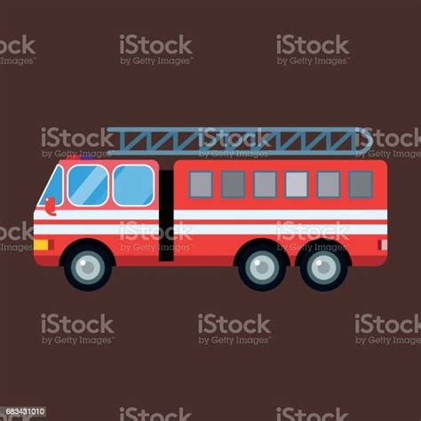 소방 트럭 자동차 벡터 일러스트 레이 션 절연 만화 빨리 긴급 서비스 교통 소방차에 대한 스톡 벡터 아트 및 기타 이미지