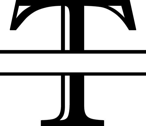 T Letter Split Monogram Digital File With Svg And Png File Etsy