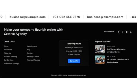 Header And Footers Ttm Business Theme