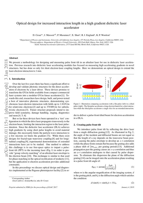 Pdf Optical Design For Increased Interaction Length In A High