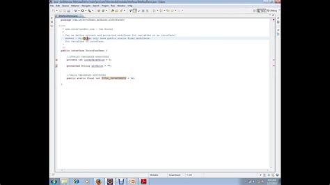 Is Private Protected Modifiers For Variables Allowed An Java Interface Youtube