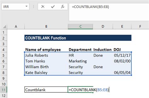 Countblank Function Overview Formula Use Example
