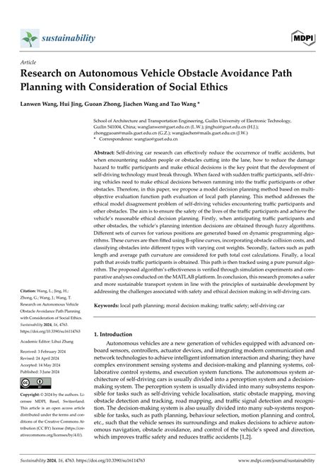Pdf Research On Autonomous Vehicle Obstacle Avoidance Path Planning