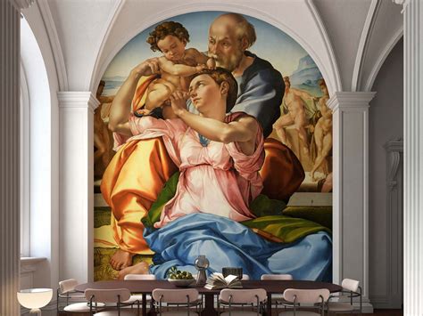 Sacra Famiglia Michelangelo Buonarroti Wallpaper By Tecnografica