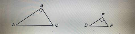 triangle abc and def are right triangles as shown tri