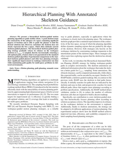 Pdf Hierarchical Planning With Annotated Skeleton Guidance