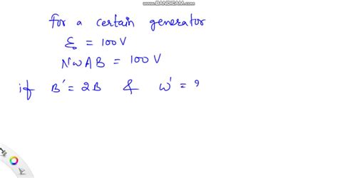 the maximum emf of a certain generator is 100 v suppose the magnetic