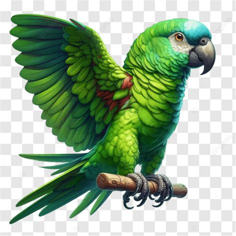 나뭇가지에 앉아 있는 화려한 앵무새 녹색 앵무새 자리 잡은 나뭇가지 Png 일러스트 및 이미지 에 대한 무료 다운로드 Pngtree