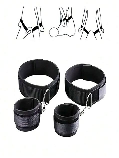 SM Product Sex Toys Sexual Restraint Wrist And Thigh Cuff Restraint Set Adjustable Leg And