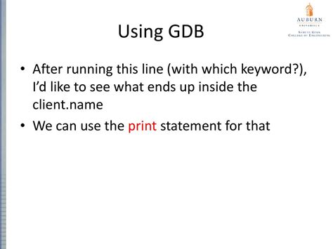 Comp 2710 Software Construction Introduction To Gdb Ppt Download