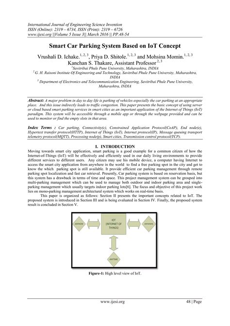 Smart Car Parking System Based On Iot Concept Pdf Internet Computing