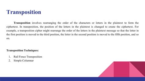 Substitution And Transposition Techniquespptpptx Programming