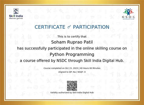 Soham Patil On Linkedin Skillindia Python Techenthusiast Extc