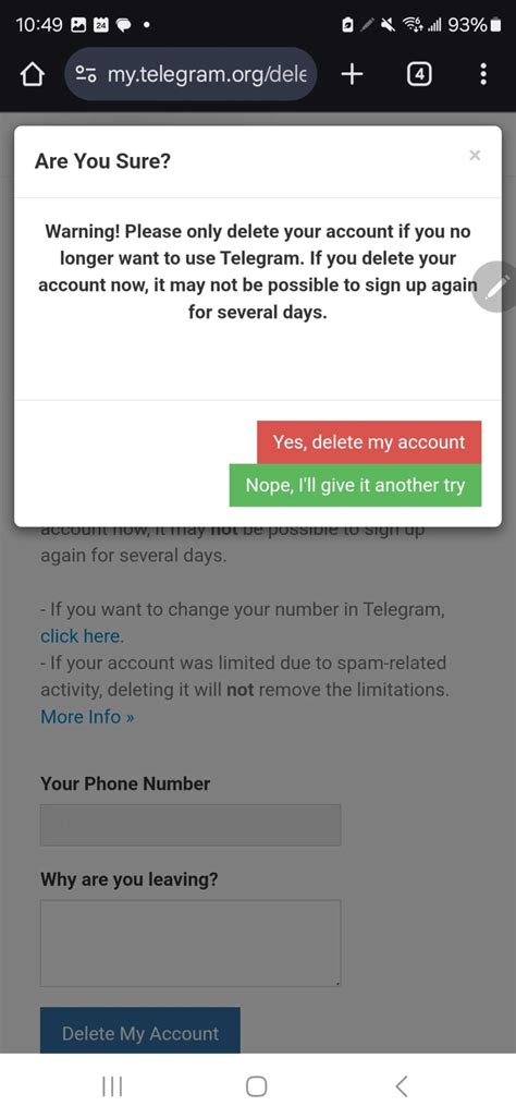 how to delete telegram account mashable
