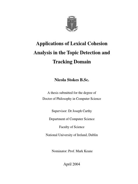 Applications Of Lexical Cohesion Pdf Pdf Noun Image Segmentation