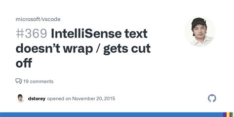 IntelliSense Text Doesnt Wrap Gets Cut Off Issue Microsoft Vscode GitHub