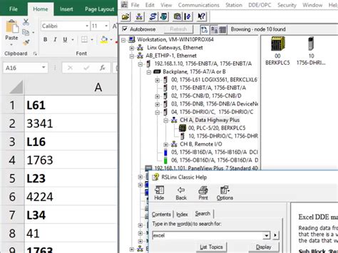 Rslinx Msexcel Get A B Programmable Controller Data Into Microsoft Excel Using Rslinx Classic