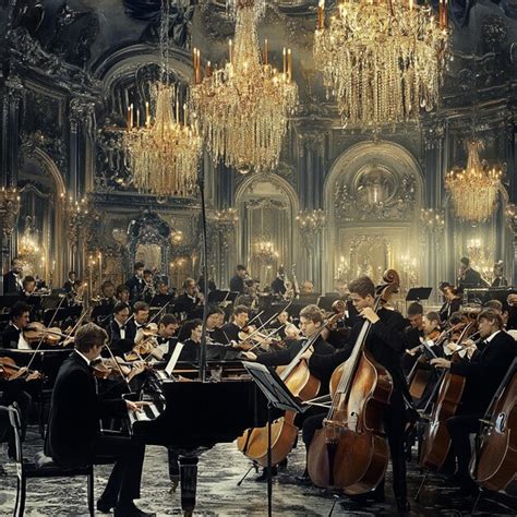 A Classical Orchestra Performing With Elegant Instruments And Formal Attire Premium Ai