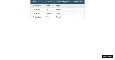 Flat Table Header Codesandbox