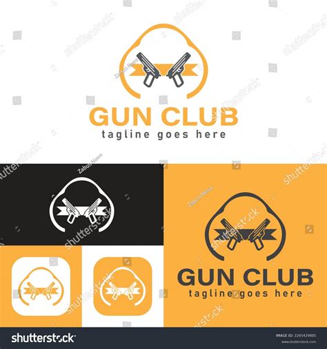 Simple Gun Club Logo Vector Illustrationminimal Stock Vector Royalty