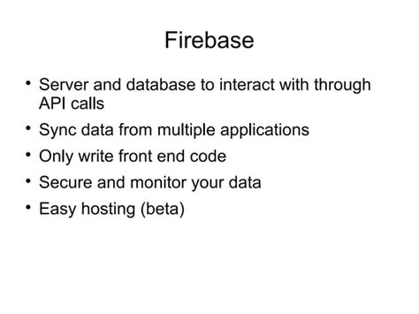 Firebase Presentation Ppt