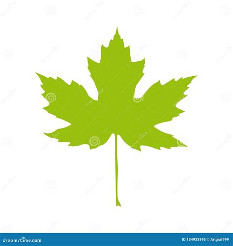 Autumnal Maple Leaf Silhouette Vector Illustration Stock Illustration