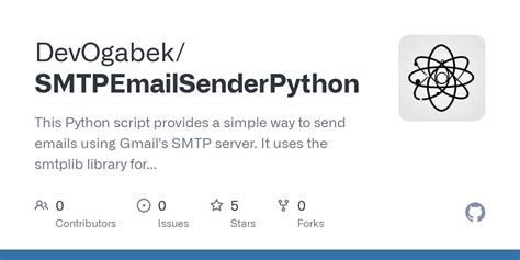 Github Devogabeksmtpemailsenderpython This Python Script Provides A