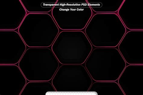 Premium Psd Futuristic Technology Hexagonal Shape Red Light Abstract Metallic Background