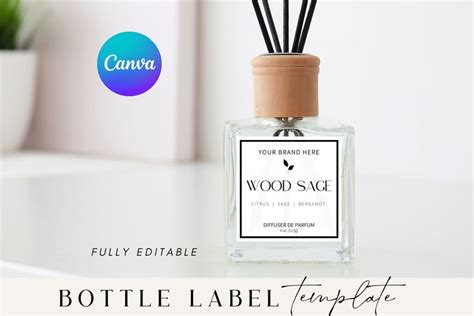 Reed Diffuser Label Template Editable Product Label Template DIY Diffuser Oil Or Room Spray