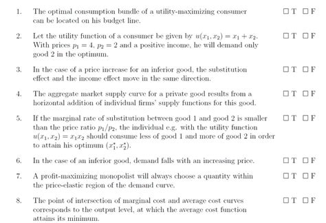 Solved The Optimal Consumption Bundle Of A