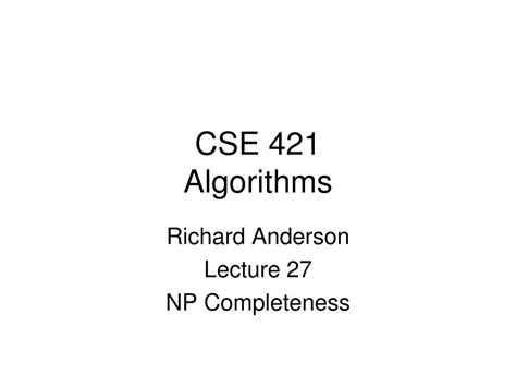 ppt cse 421 algorithms powerpoint presentation free download id 230787