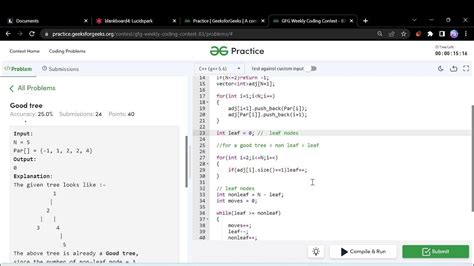 Geeksforgeeks Weekly Coding Contest Live Solution Youtube