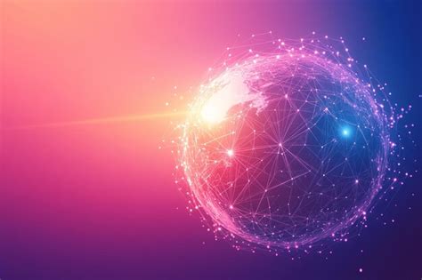 Futuristic Digital World Map With Global Network Connections And Cyber Technology Visualization