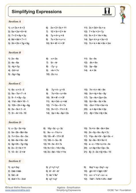 Simplifying Expressions Worksheet Fun And Engaging Pdf Worksheets