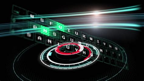 Animation Of Data Processing And Scope Scanning With Light Trails On