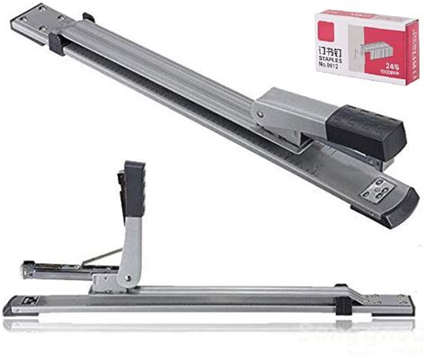 Heavy Duty Long Arm Desk Stapler With 1000 Staples 300mm Reach 25