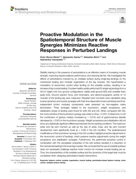 Pdf Proactive Modulation In The Spatiotemporal Structure Of Muscle Synergies Minimizes