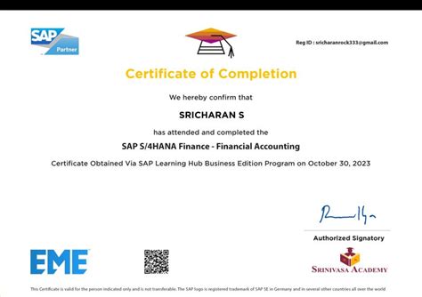 Sapfico Saps4hana Sapcertification Saptraining Saplearning Sapcareer Sricharan Sriram