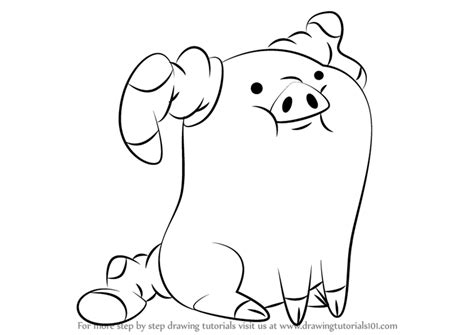 Learn How To Draw Waddles From Gravity Falls Gravity Falls Step By