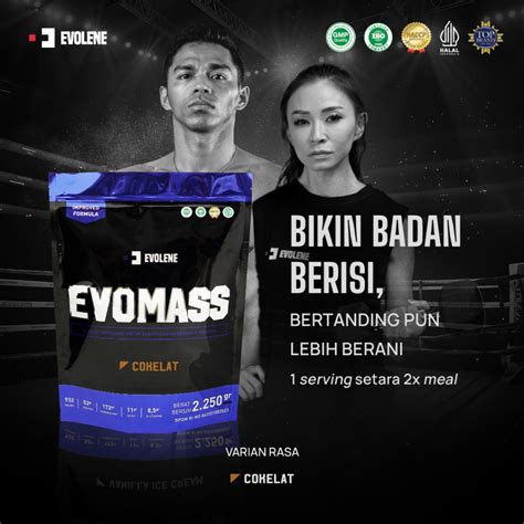 Jual Evolene Evomass 5lbs2250gr Mass Gainer Suplemen Fitness